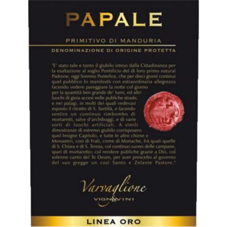 Varvaglione - Papale Linea Oro Primitivo di Manduria DOP 2020